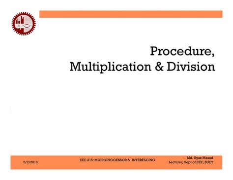 Procedure Multiplication Division Pdf