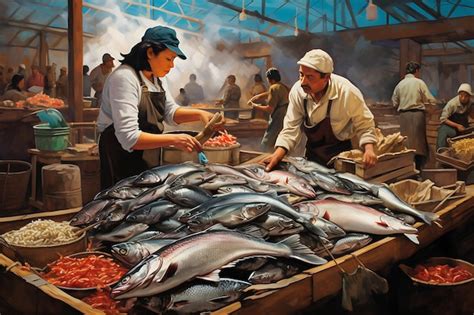 Premium Ai Image Fresh Peruvian Fish Market