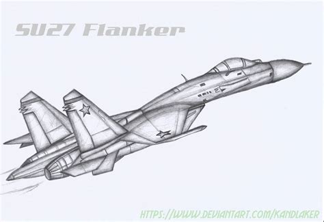 Su27 Flanker Pencil Sketch By Kandlaker On Deviantart