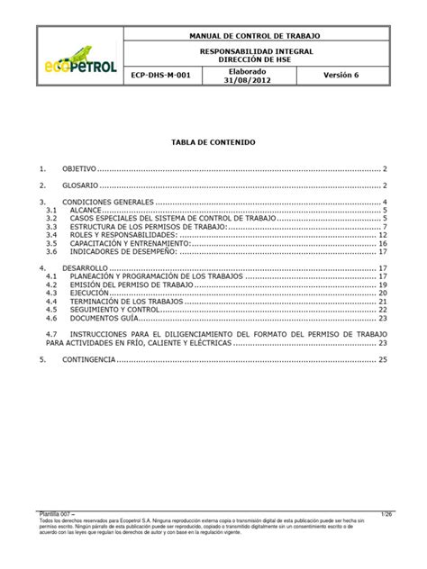 40 Ecp Dhs M 001 Manual De Control De Trabajo Pdf Combustión Gases