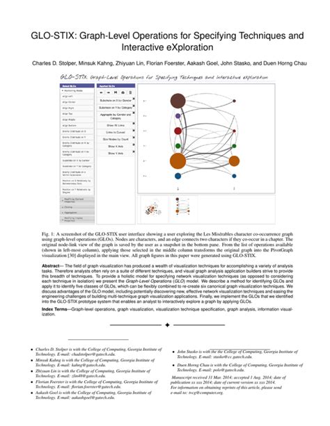 Glo Stix Graph Level Operations For Specifying Techniques And