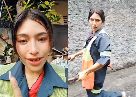 Confidently Wears Makeup Thai Woman Earns The Title Of The Most Beautiful Garbage Collector Syok