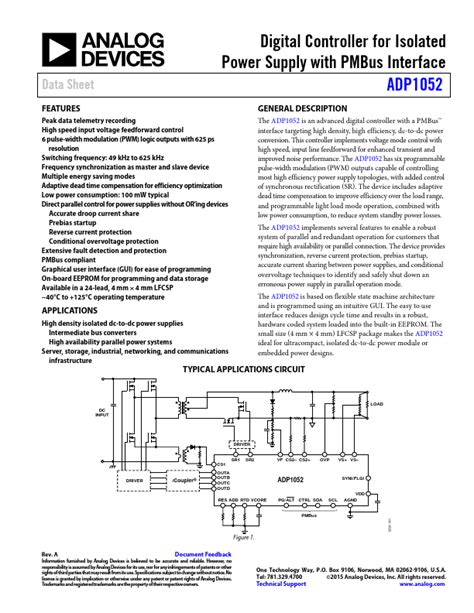 Adp1052 Datasheet Supply Analog Devices