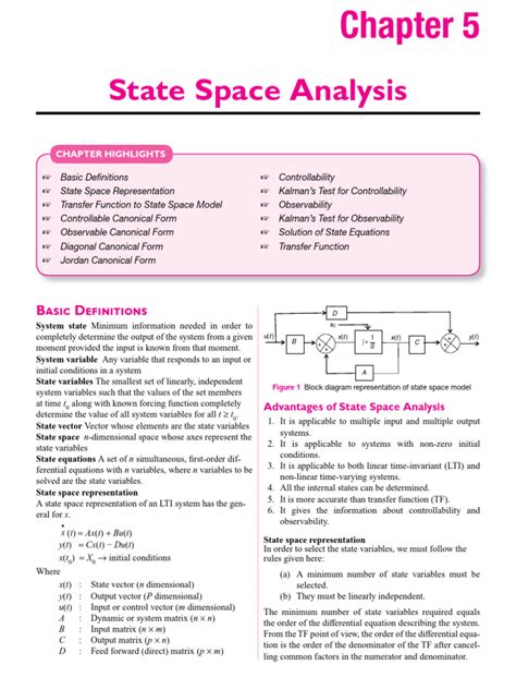 State Space Analysis Pdf