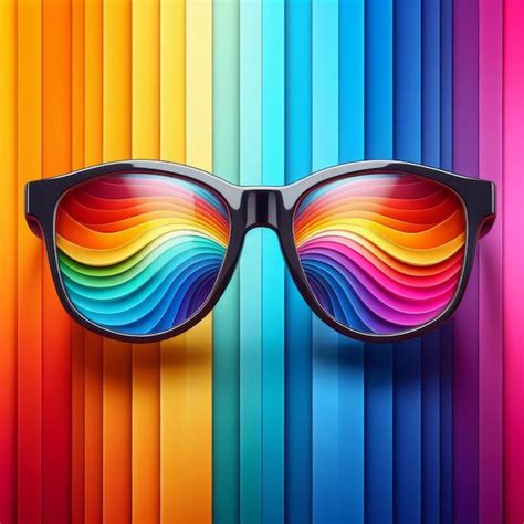 Rainbow Colored Sunglasses With Rainbow Colored Lenses And Rainbow