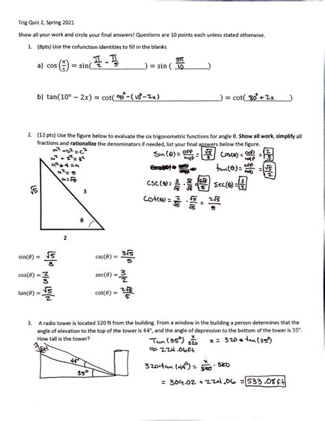 Trig Chart Quiz At Doris Whitfield Blog