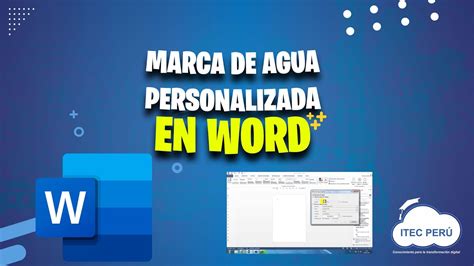 Marca De Agua Personalizada En Word Tip Itec Youtube