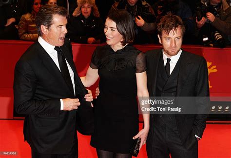 Actors Pierce Brosnan Olivia Williams And Ewan Mcgregor Attend The