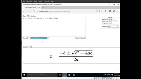 Mathjax A11y Tool Demo Windoweyes With Microsoft Edge On Windows 10 Youtube
