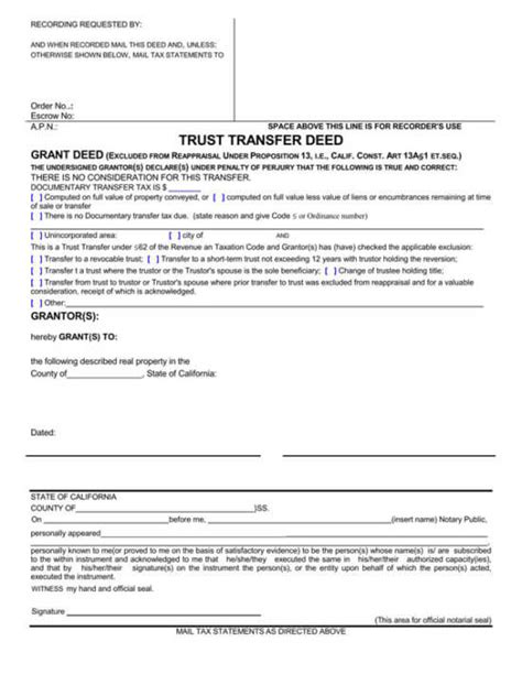 Free Grant Deed Forms Edit And Print Word Pdf