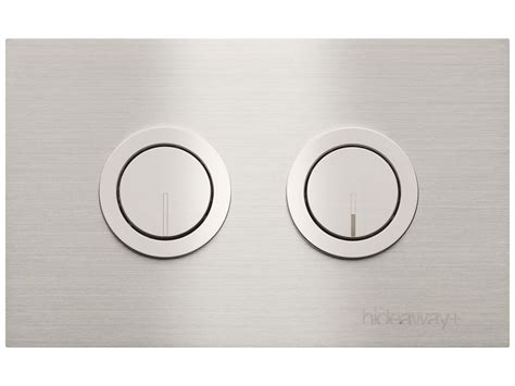 Hideaway Round Remote Access Button Plate Inwall Brushed Stainless