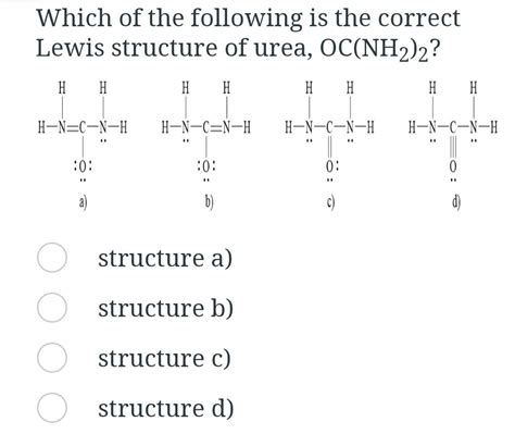 Solved Which of the following is the correct Lewis structure | Chegg.com