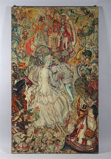 Attributed To Gyula Batthyany Hungarian 1887 1959 Courtly Couple And Other Figures Figures And