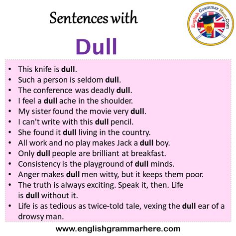 Sentences With Dull Dull In A Sentence In English Sentences For Dull