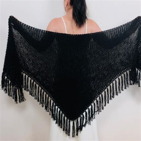 Black Fringe Shawl Bridal Alpaca Evening Fur Wrap Mohair Lace Shawl