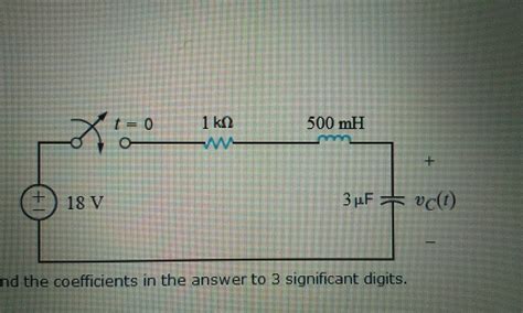 solved find vc t for t 0 in the circuit in the