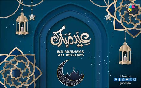 Eid Mubarak All Muslims Wish Card Cdr Post File Free Download Graficsea