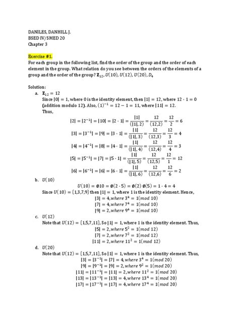 Mathematics Exercises Ii Pdf Exponentiation Group Theory
