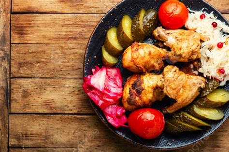 피클을 곁들인 구운 닭고기 조각 영국 음식 맛있는 구운 닭고기와 피클 사진 배경 및 무료 다운로드를위한 그림 Pngtree