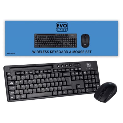 Evo Labs Wm 757uk Wireless Desktop Keyboard And Mouse Set
