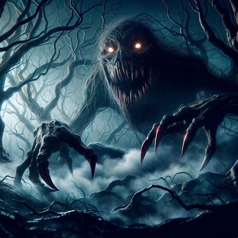 Premium Photo Nightmare Monster In A Sinister Forest
