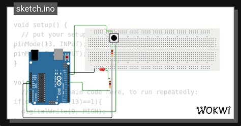 Button Click To Glow Led Bulb Wokwi Esp32 Stm32 Arduino Simulator