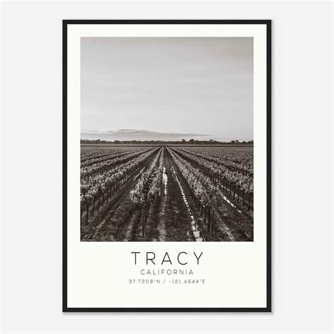 Tracy California Photo Travel Poster Bw Tracy Travel Print Minimalist