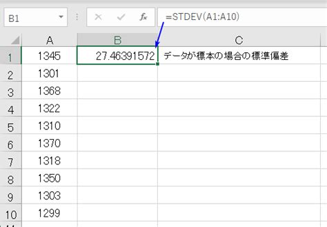 STDEV 関数 STDEVP 関数 標準偏差 標本標準偏差 σ σ σ エクセル Excel エクセルの学校