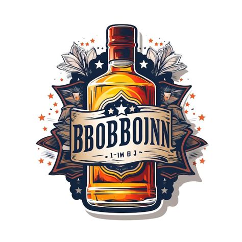 Premium Vector Sticker Vector Logo Bourbon Vector White Background Iso