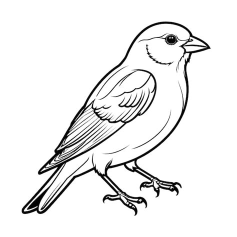 Premium Photo Canary Bird Outline Illustration On The White Background