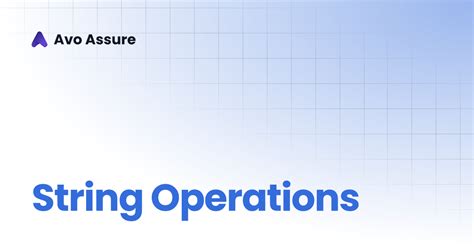 String Operations Avo Assure