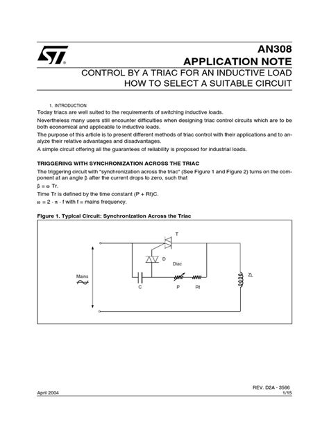 Control Inductive Loads Triac Circuits Pdf Transformer Electrical Network