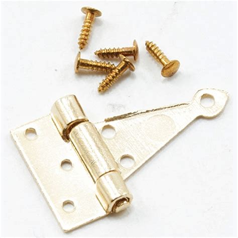 Cla05560 4 Brass T Hinges Jeepers Dollhouse Miniatures