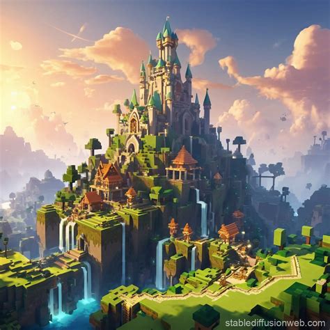 Minecraft Fantasy Mega Base Design Stable Diffusion Online