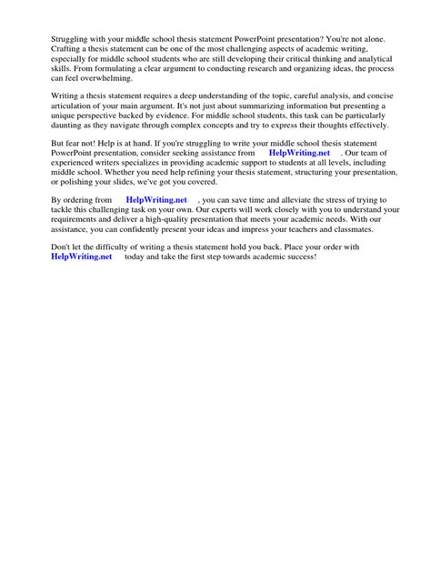 Middle School Thesis Statement Pdf Essays Thesis