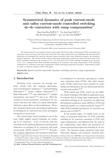 Pdf Symmetrical Dynamics Of Peak Current Mode And Valley Current Mode Controlled Switching Dc