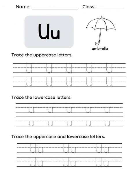 Printable Letter U Tracing Printablelib