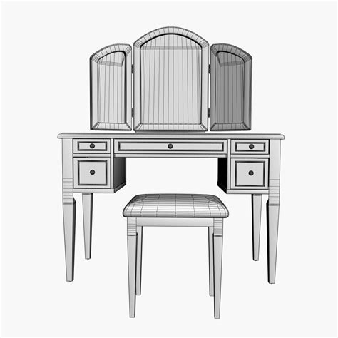 Antique Vanity Set 3d Model 19 3ds Max C4d Dwg Fbx Skp Obj 3dm Free3d