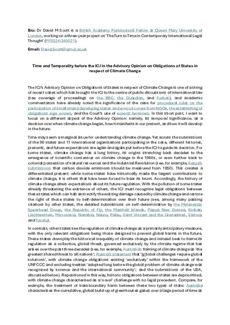Pdf Time And Temporality Before The Icj In The Advisory Opinion On