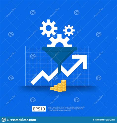 Information Data Collection Of Filter Concept With Funnel Money And Graph Object Element