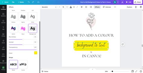 How To Add Background Colour Color To Text In Canva Natalie Ducey