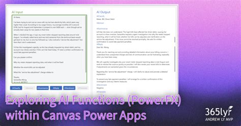 Exploring Ai Functions Powerfx Within Canvas Power Apps 365