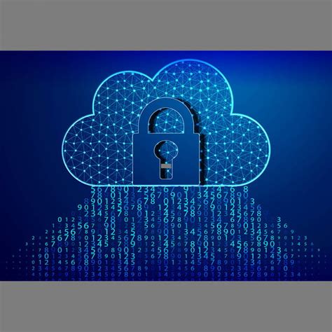 Lock Padlock And Cloud Computing Code Blue Bytes Of Binary Co Abstract