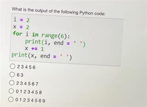 Solved What Is The Output Of The Following Python Code I2