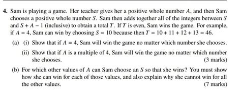 Solved Sam Is Playing A Game Her Teacher Gives Her A