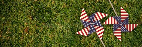 Composite Image Of 3d Image Composite Of Pinwheel With American Flag