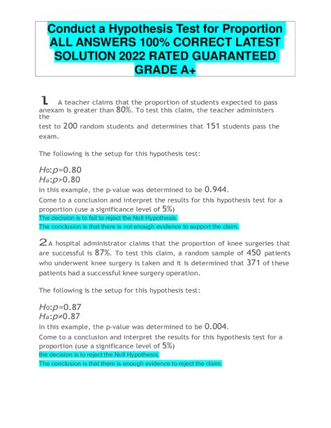 Conduct A Hypothesis Test For Proportion Scholarfriends Scholarfriends