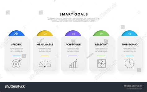 Smart Goals Diagram Infographic Template Strategic Stock Vector