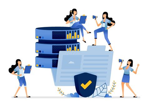 Big Data Database Organized In Folders Protected By Security System