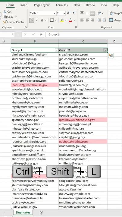 Find Duplicates From Two Separate Lists In Excel With Conditional